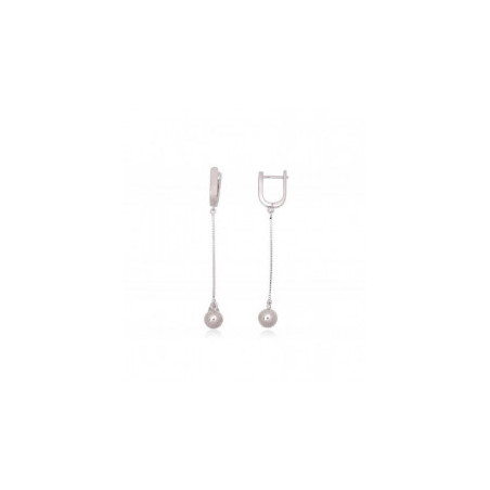 Silver earrings with 'english' lock 2203750(PRh-Gr), Silver 925 ...
